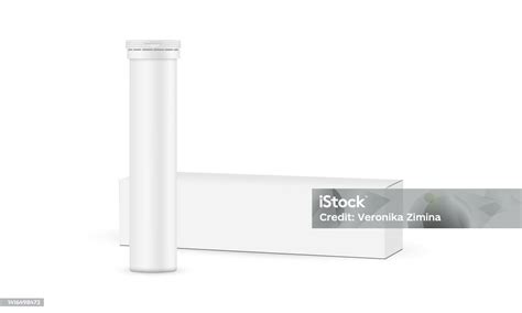 긴 포장 상자를 가진 발포성 정제 또는 비타민을 위한 관 0명에 대한 스톡 벡터 아트 및 기타 이미지 0명 건강관리와 의술 공란 Istock