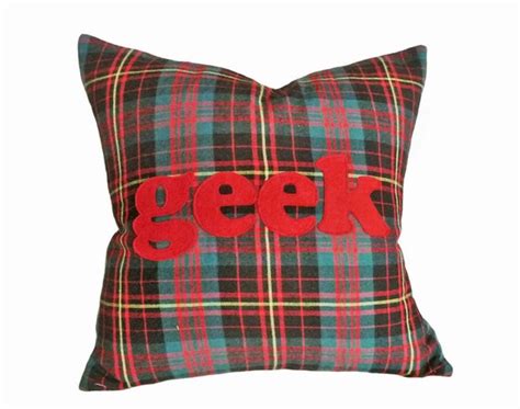 Geek Pillow Plaid Throw Pillows For Nerdy Nerd By Pillowthrowdecor
