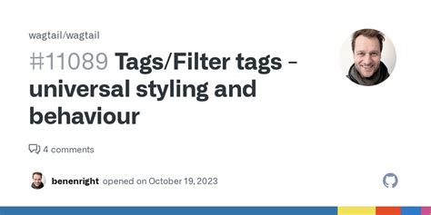 Tagsfilter Tags Universal Styling And Behaviour · Issue 11089 · Wagtailwagtail · Github
