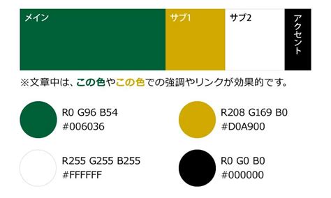 高級感のある色の組み合わせ緑グリーンのカラーパレット WebブランディングでホームページをデザインWebブランディングラボ