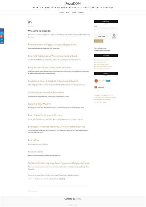 reactdom the reactjs react native and graphql newsletter
