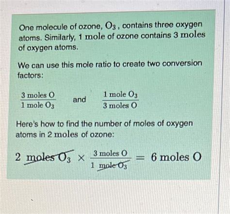Solved One Molecule Of Ozone O3 Contains Three Oxygen