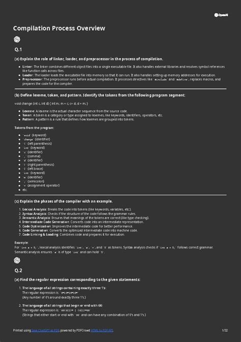 Compilation Process Overview A Explain The Role Of Linker Loader And Preprocessor In The