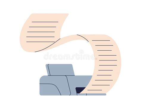 Printer And Long Printout Printing Paper Sheet Document In Process Printer And Long Printout Printing Paper Sheet Document In Process