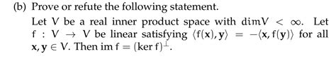 solved 3 b ﻿prove or refute the following statement let v