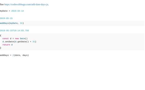 Add Days To A Javascript Date Hugo Observable