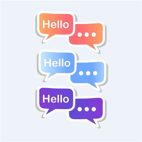 Social Media Speech Bubble Hello Bubble Gradient Speech Message Hello Speech Message 21392638