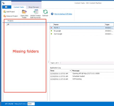 My Content Task Folders Are Missing After Upgrade SEO Content Machine