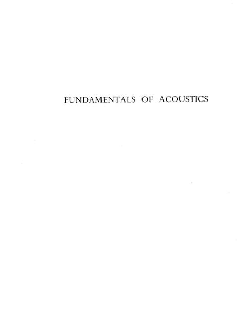 Fundamentals Of Acoustics 2nd Edition Compress Pdf