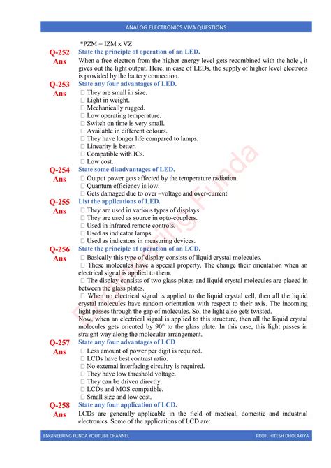 Analog Electronics Interview And Viva Questions Pdf