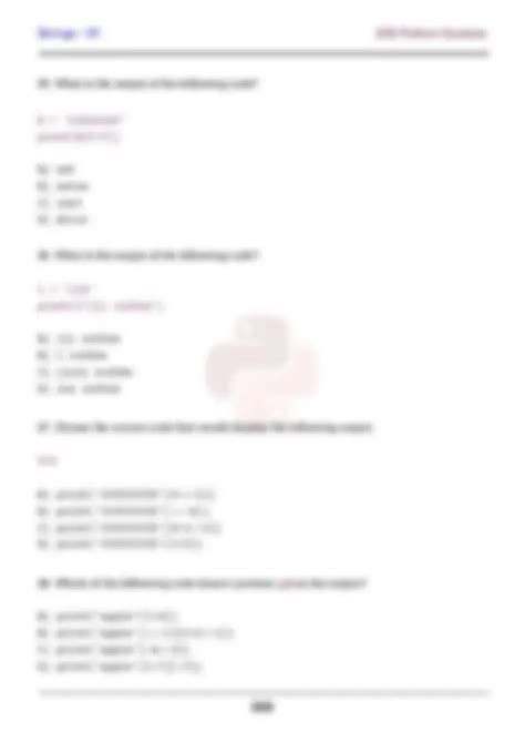 250 Python Multiple Choice Questions For Practice Quizzes Computer