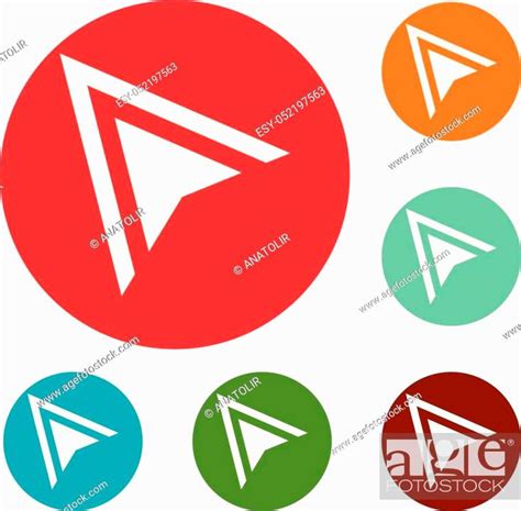 Cursor Element Icons Circle Set Vector Isolated On White Background Stock Vector Vector And