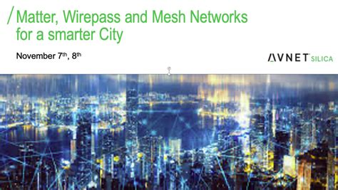 Matter Wirepass And Mesh Networks For A Smarter City Webinar Series Avnet Silica Csa Iot