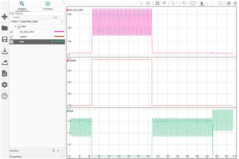 import data from workspace or file into simulation data inspector matlab and simulink
