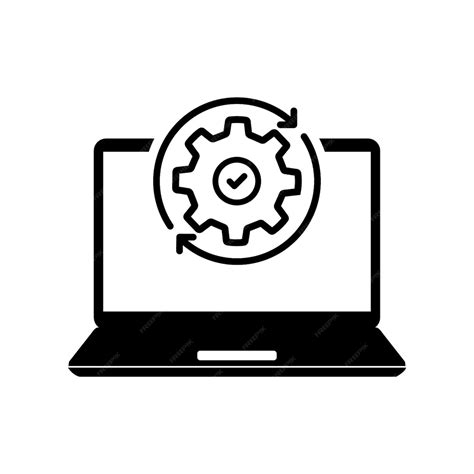 Premium Vector Upgrade Of Software Black Icon Computer System Update