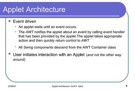 Applet Architecture Introducing Java Applets Ppt