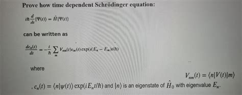 Prove How Time Dependent Schrödinger Equation