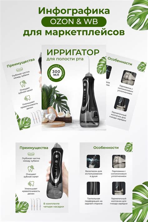Инфографика для маркетплейсов Wb Ozon Яндекс маркет Инфографика Зубной Ирригаторы