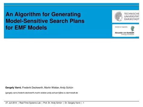 Ppt An Algorithm For Generating Model Sensitive Search Plans For Emf Models Powerpoint