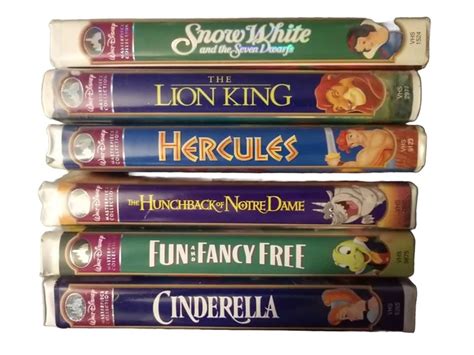 6 Tape Lot Walt Disney Vhs Masterpiece Collection Edition Hercules Lion