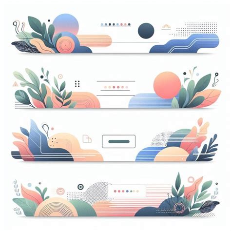 Premium Photo Modern Watercolor Colorful Headers Set Template Design
