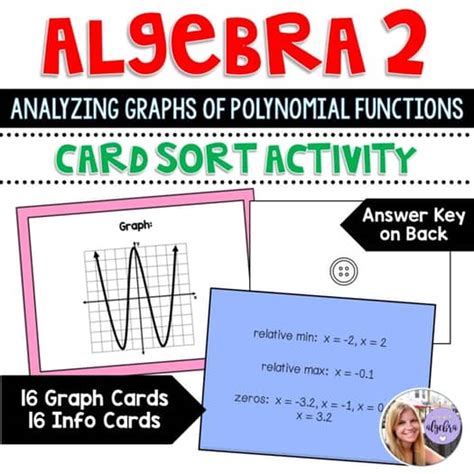 Algebra 2 Analyzing Graphs Of Polynomial Functions Task Card Sort