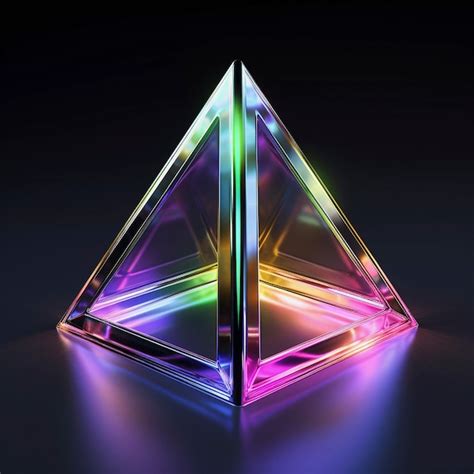 Free Photo 3d Rendering Of Neon Triangle