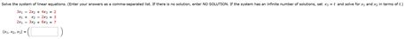 Solved Solve The System Of Linear Equations Enter Your