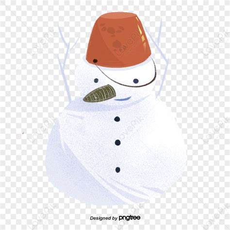 물통 모자를 쓴 눈사람 일러스트백색추위귀엽다 Png 일러스트 무료 다운로드 Lovepik