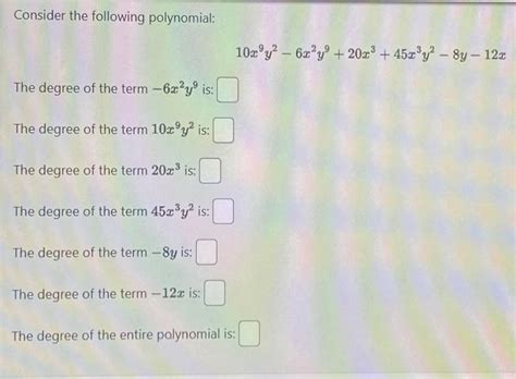 Solved Consider The Following Polynomial Chegg Com