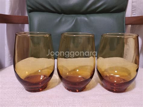 빈티지 컵3개 일괄가 미사용 식기컵텀블러 중고나라