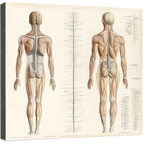 Detailed Schematic Diagram Of The Human Nervous System With Brain
