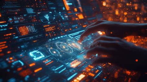 Futuristic Digital Interface With Detailed Data Visualizations Stock Illustration Illustration