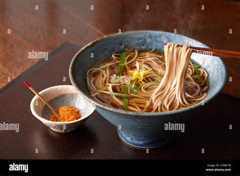 Hot Soba Noodles Stock Photo Alamy