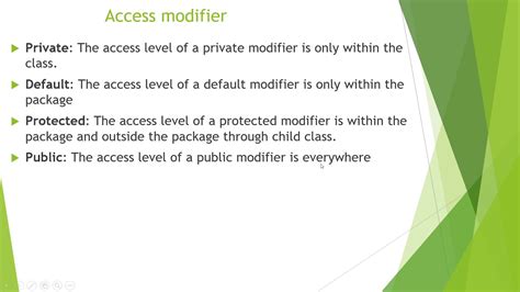 Java Access And Non Access Modifier For Beginner In Amharic Private
