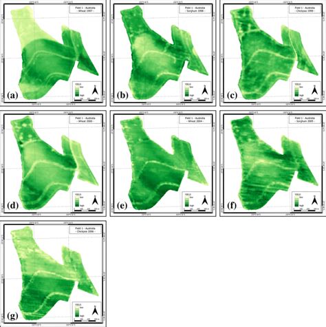 Field 1—australia Normalized Yield Maps With Varying Crop Types