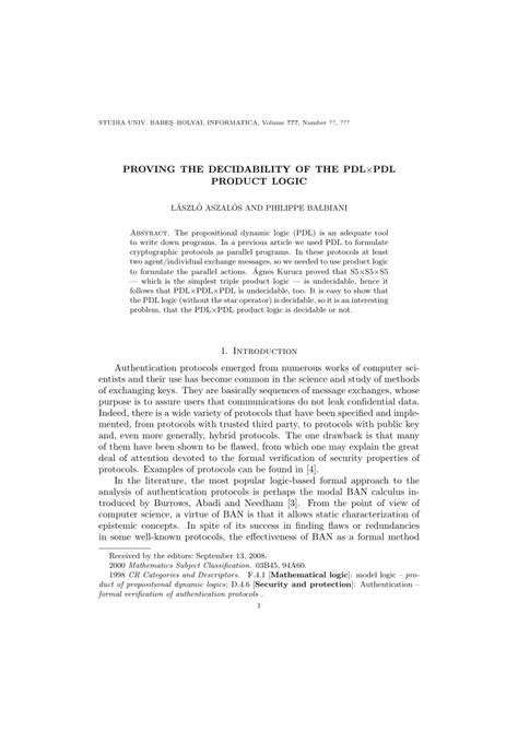 Pdf Proving The Decidability Of The Pdlxpdl Product Logic