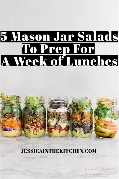 5 Mason Jar Salads To Meal Prep For A Week Of Lunches Jessica In The