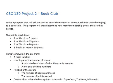 Solved Csc 130 Project 2 Book Club Write A Program That
