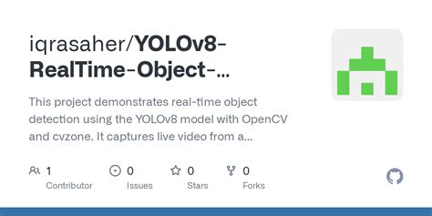 GitHub Iqrasaher YOLOv RealTime Object Detection This Project Demonstrates Real Time Object