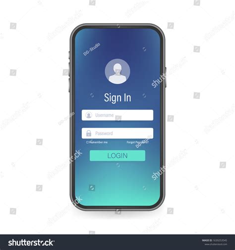 Clean Mobile Ui Design Concept Login Stock Vector Royalty Free