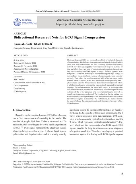 pdf bidirectional recurrent nets for ecg signal compression