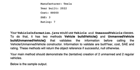 Solved JAVA编程 Create two classes Vehicle and Chegg