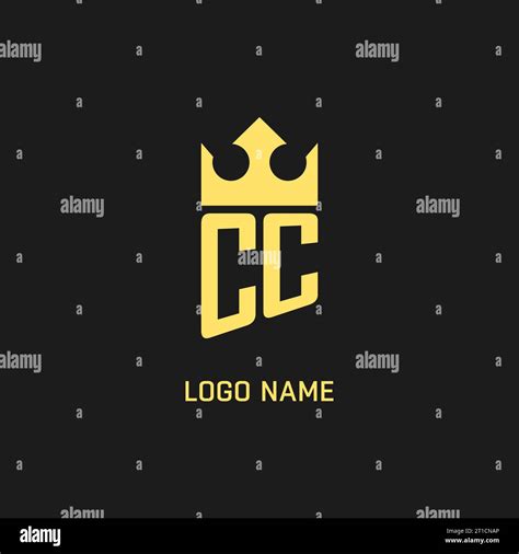 Monogram Cc Logo Shield Crown Shape Elegant And Luxury Initial Logo Style Vector Graphic Stock