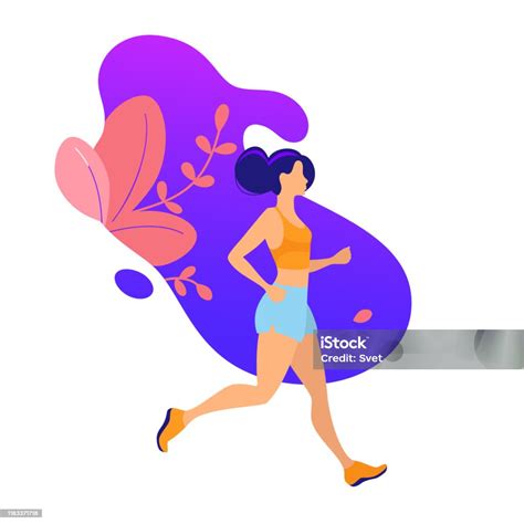 여성 활동 스포츠 일러스트 어린 여자 그라데이션 플랫 스타일입니다 건강하고 웰빙 라이프 스타일 요가 바레 피트니스 운동을하는 어린 소녀 웹에 적합한 디자인 벡터 건강한 생활