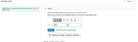 Solved Problem Of Water Flows In A Rectangular Chegg Com