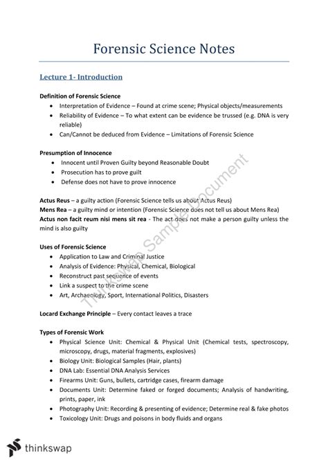 Forensic Notes Cm8002 Forensic Science Ntu Thinkswap