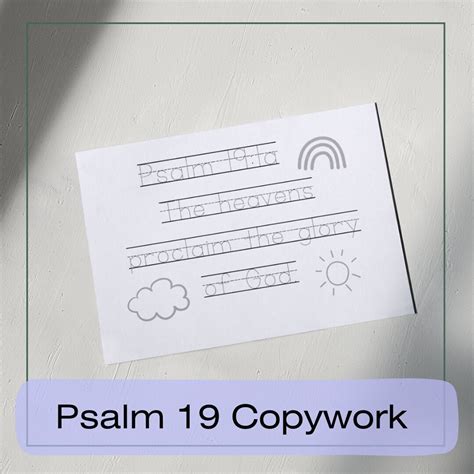 Psalm 19 Copywork Digital Printing Practice Scripture Etsy