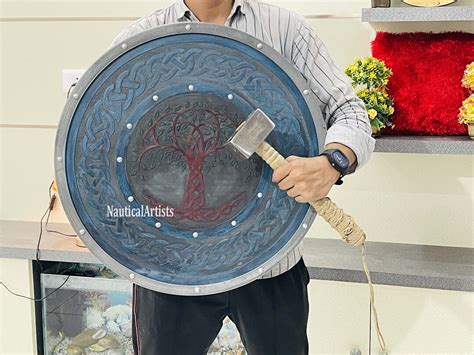 Viking Shield Tree Of Life Yggdrasil Viking Wooden Shield Etsy