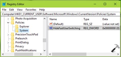 How To Enabledisable Fast User Switching In Windows 10